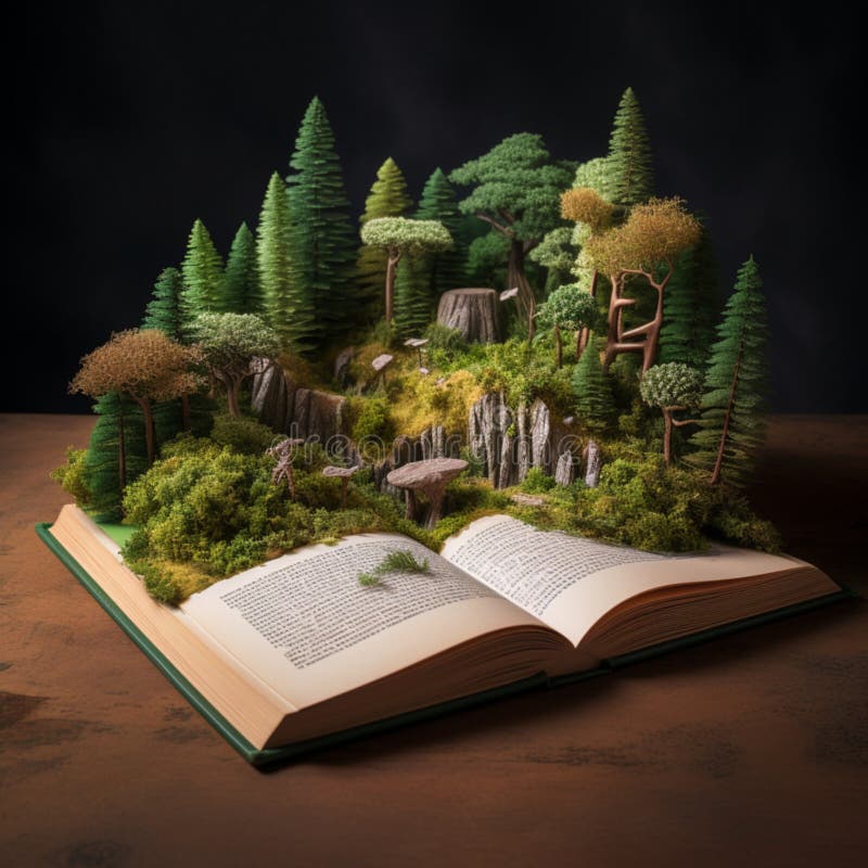 3d Book Forest. Generative Ai Illustration Stock Illustration ...