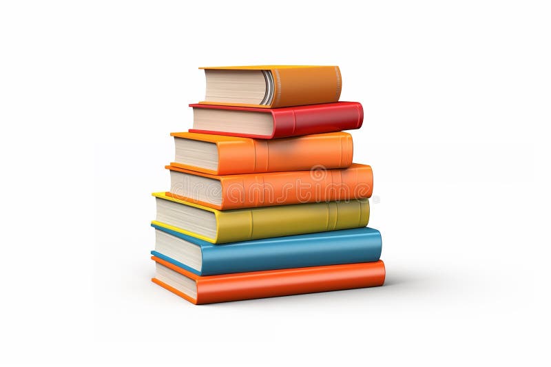 3D Book Stack by Generative AI Stock Illustration - Illustration of ...