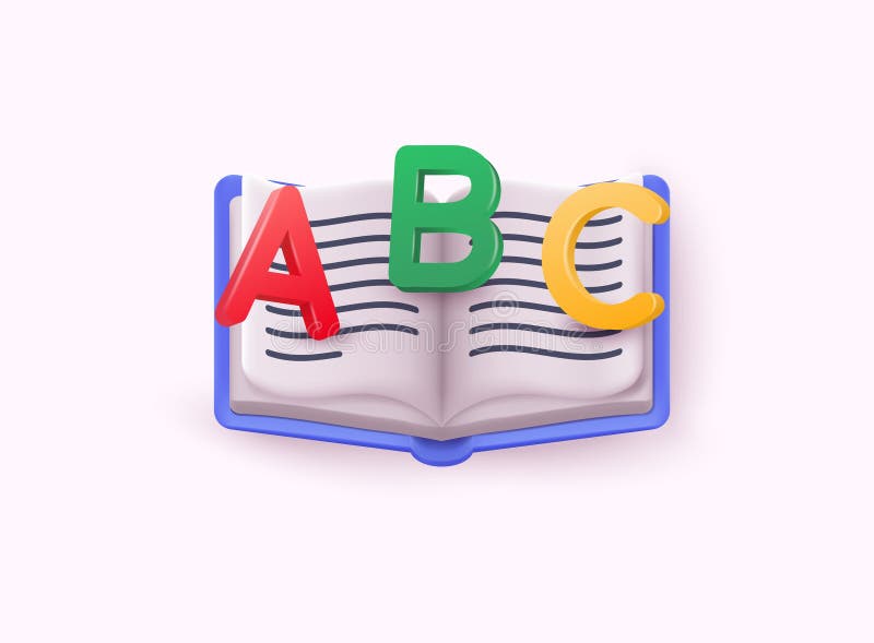 3d Books with ABC Letter. Entertaining and Educational Concept Stock ...