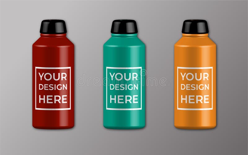 3d Bottle Mockup Vector Illustration Artwork Stock Vector ...