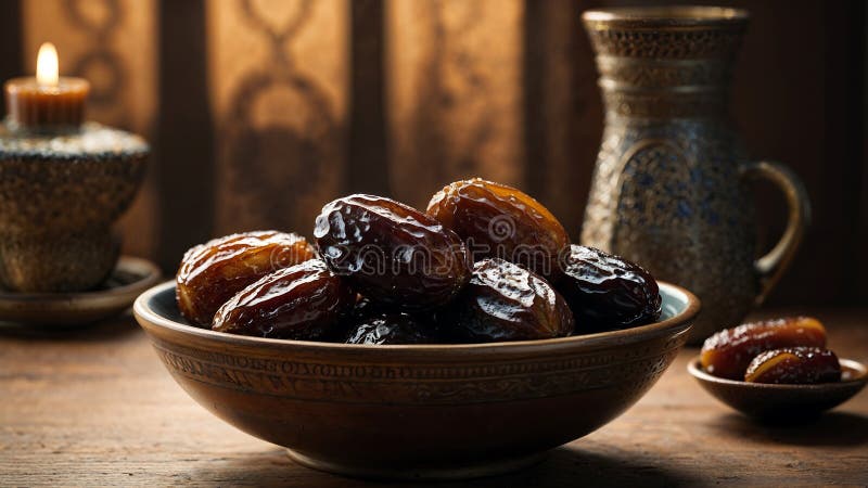 3D Bowl of Dates in a Realistic, Artistic Arrangement Stock ...