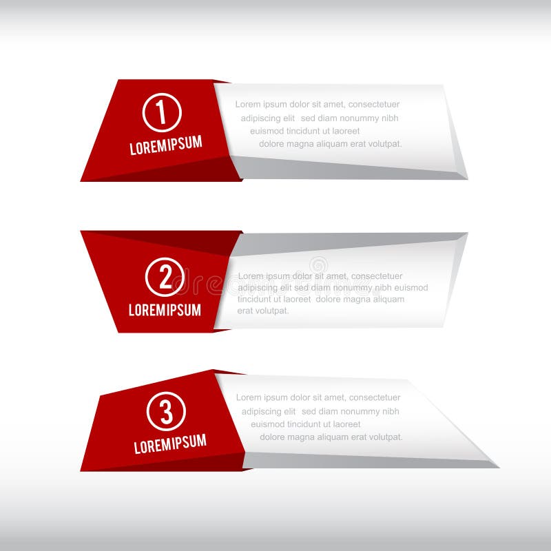 3D Box Banner Red and Grey 002 Stock Vector - Illustration of grey ...