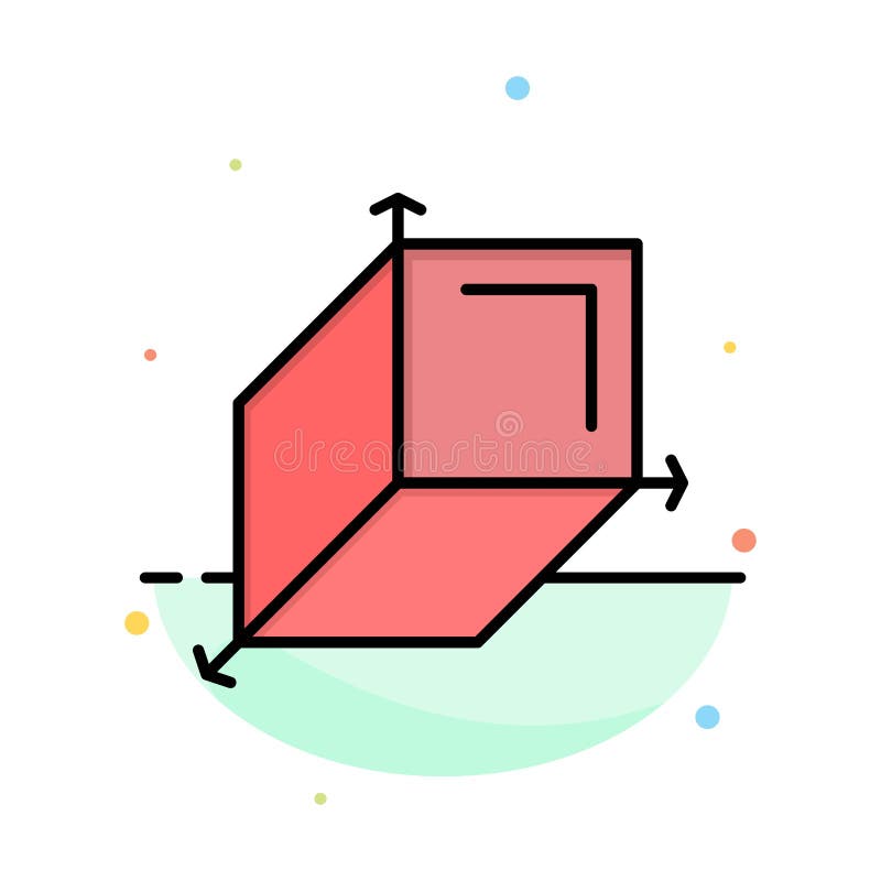 3d, Box, Cuboid, Design Abstract Flat Color Icon Template Stock Vector ...