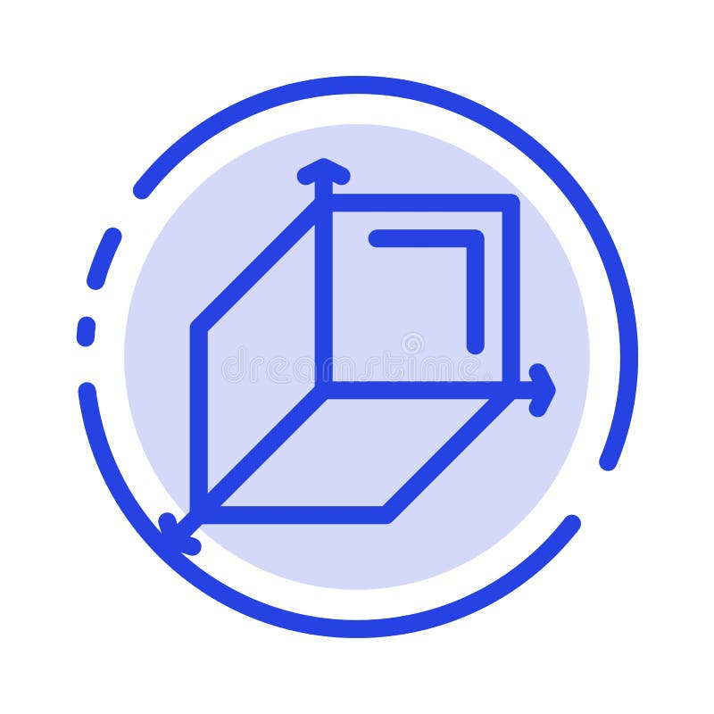 3d, Box, Cuboid, Design Blue Dotted Line Line Icon Stock Vector ...
