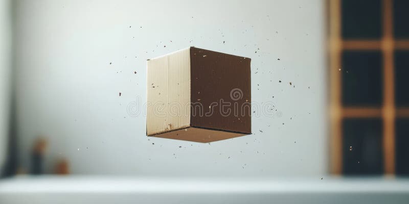 3D Box Floating in Mid-Air stock illustration. Illustration of ...