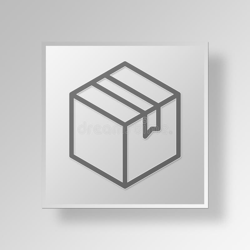 3D Box Icon Business Concept Stock Illustration - Illustration of ...