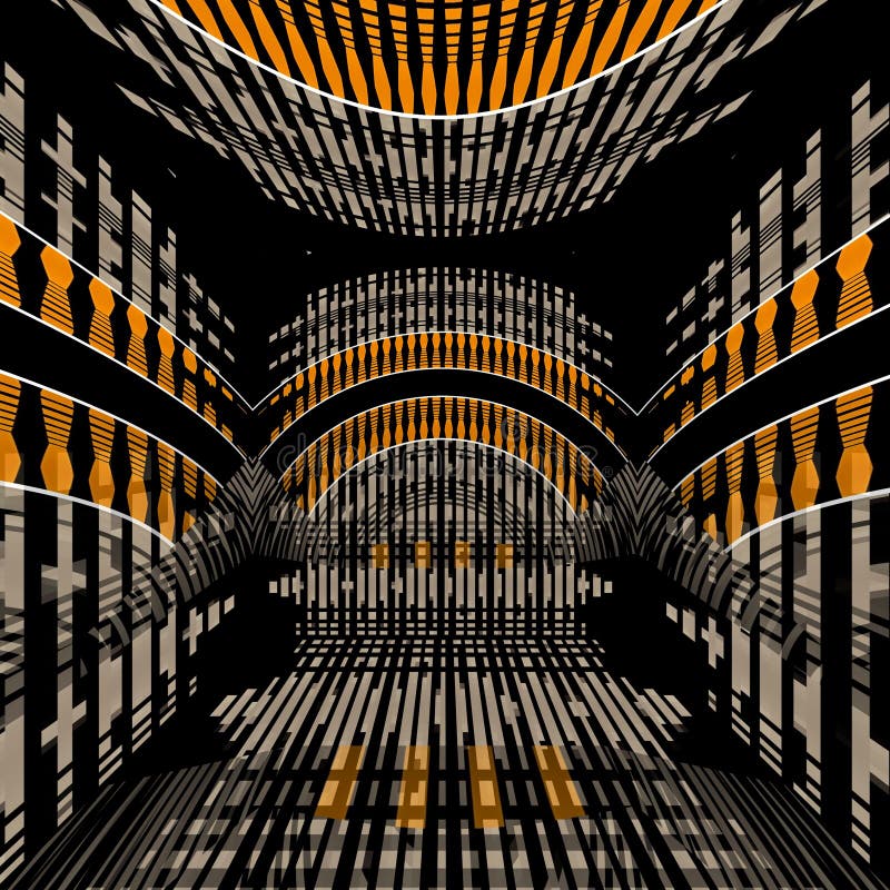 3D Box Shaped Abstract Contemporary Curved Shaped Design in Gold Grey ...