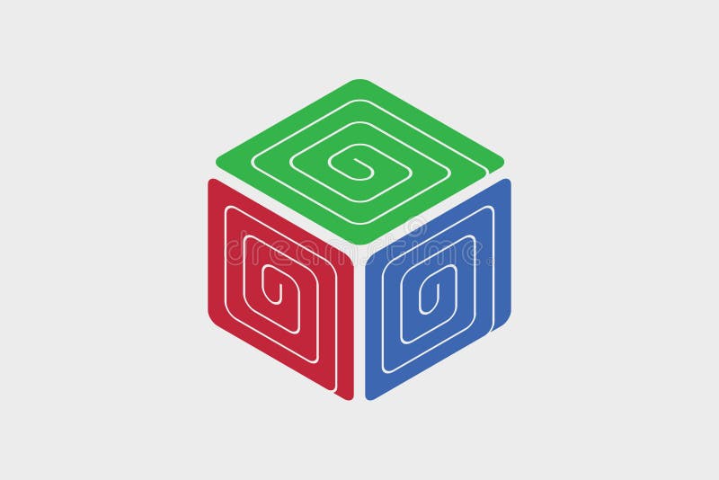 3d boxes circle logo stock vector. Illustration of colorful - 174563274