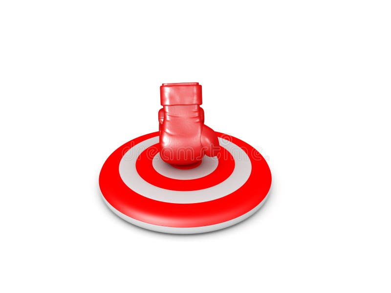 3D Boxing Glove Hitting Target Stock Illustration - Illustration of ...