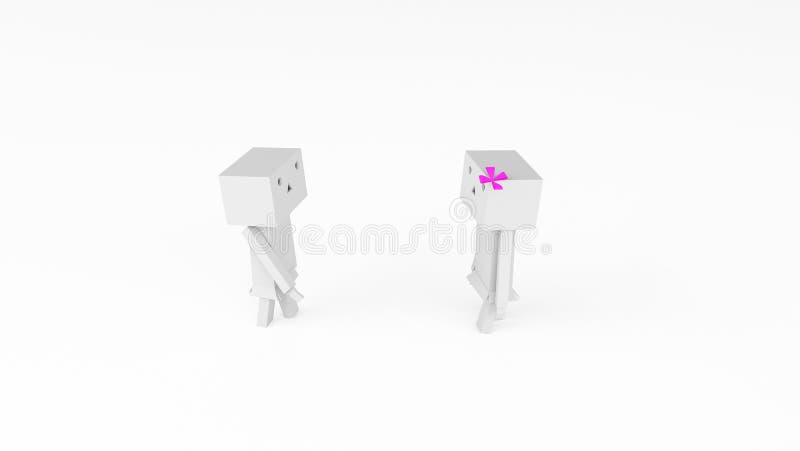 3d boxman love stock illustration. Illustration of love - 83536792