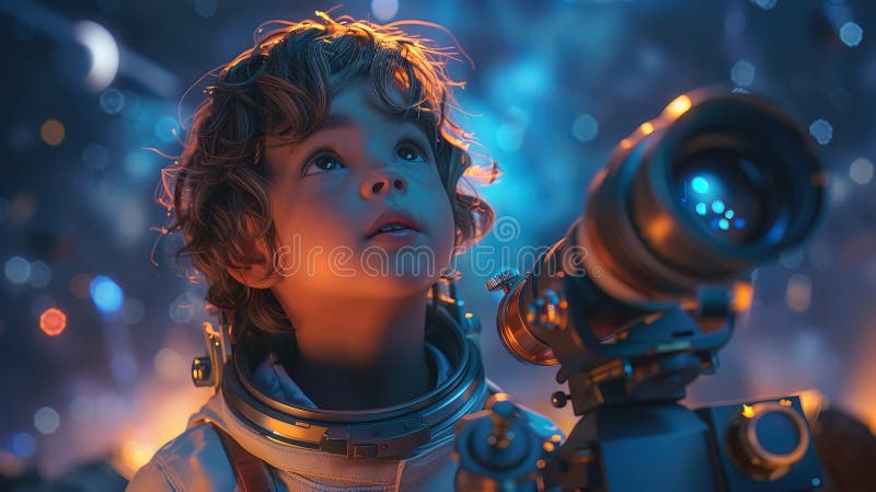 3D Boy Avatar Using a Telescope Starry Night Backdrop Perfect for ...