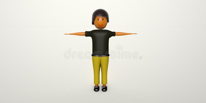 3d Boy Toy in T Pose 3d Render of a Low Poly Object Stock Illustration ...