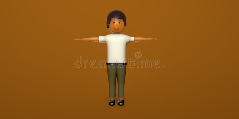 3d Boy Toy in T Pose 3d Render of a Low Poly Object Stock Illustration ...