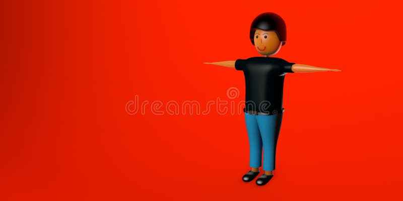 3d Boy Toy in T Pose 3d Render of a Low Poly Object Stock Illustration ...