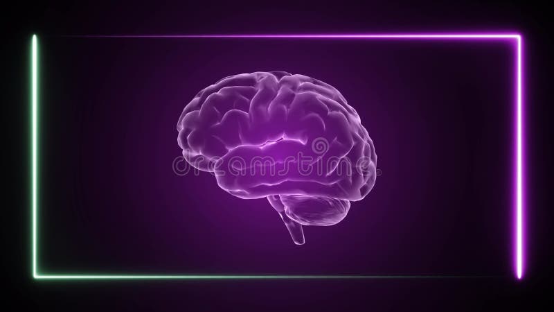 3d Brain Animation and Neon Effects, Creative Animation. Infinite ...