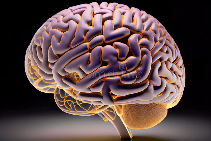 3d Brain Close Up. Generative AI Stock Photo - Image of science ...