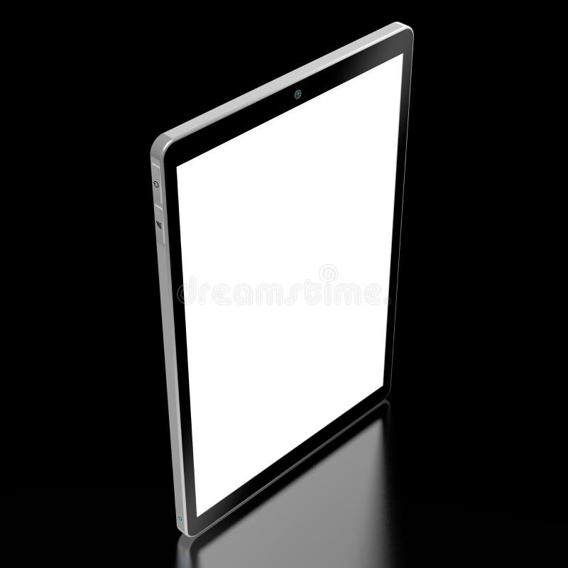 3D Brandless Tablet with Empty Screen Stock Illustration - Illustration ...