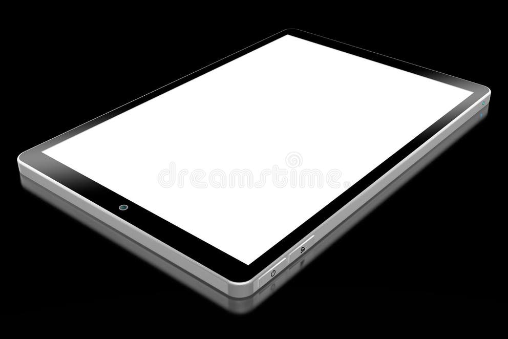 3D Brandless Tablet with Empty Screen Stock Illustration - Illustration ...