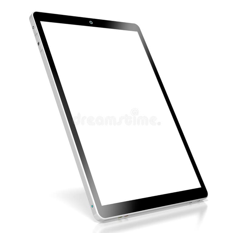 3D Brandless Tablet with Empty Screen Stock Illustration - Illustration ...