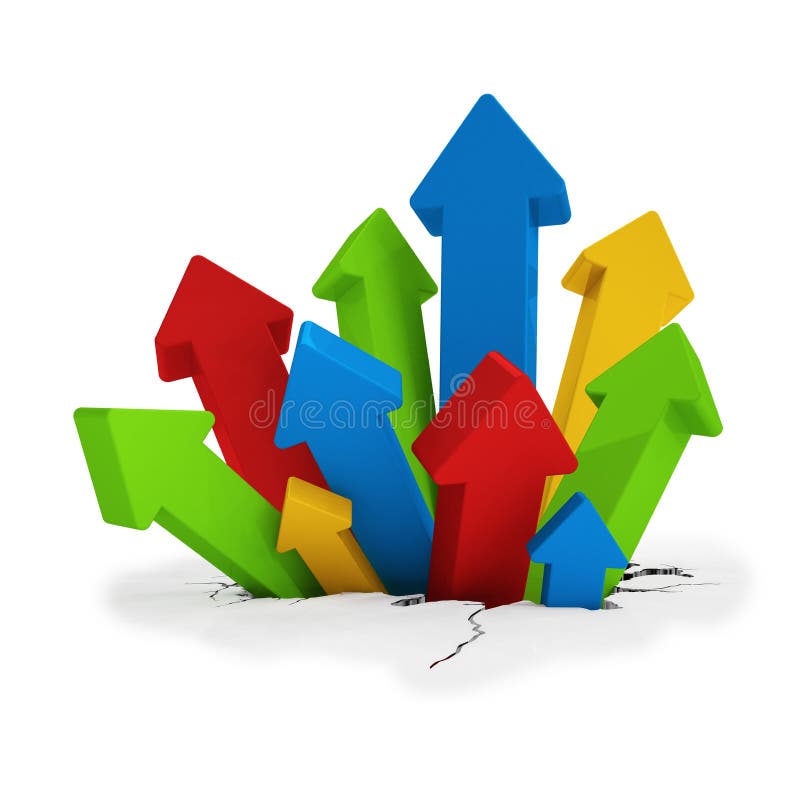3d - Breakthrough Arrows - Colorful Stock Illustration - Illustration ...