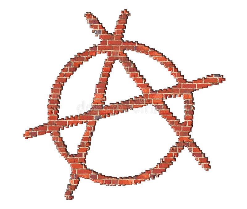 3D Bricks Anarchy, Anarchy, Anarchist Symbol. Stock Illustration ...
