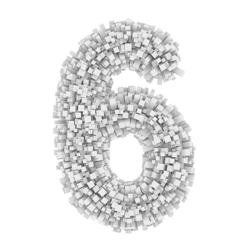 3d Bricks Creative Decorative Cartoon Cute Number 6 Stock Illustration ...