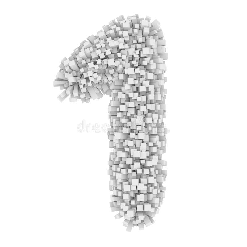3d Bricks Creative Decorative Cartoon Number 1 Stock Illustration ...