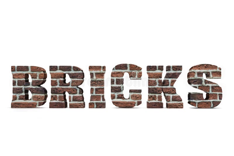 3D Bricks text stock illustration. Illustration of word - 155027488