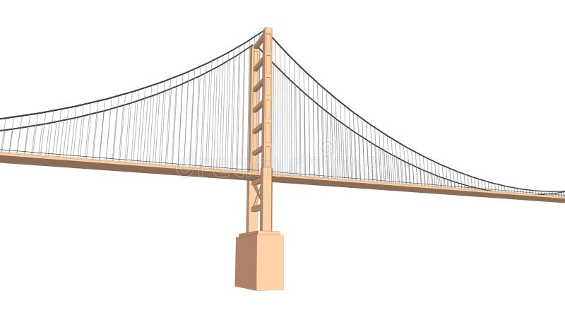 3d bridge drawing #3 stock illustration. Illustration of path - 39814189