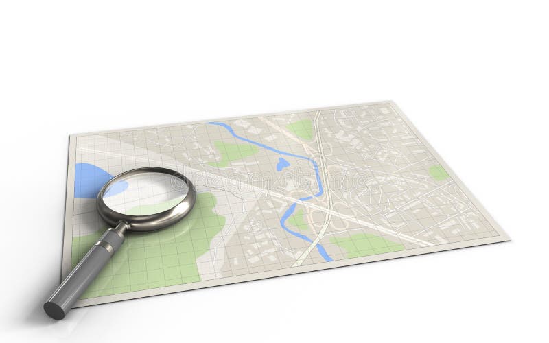 3d bright map stock illustration. Illustration of looking - 101134529