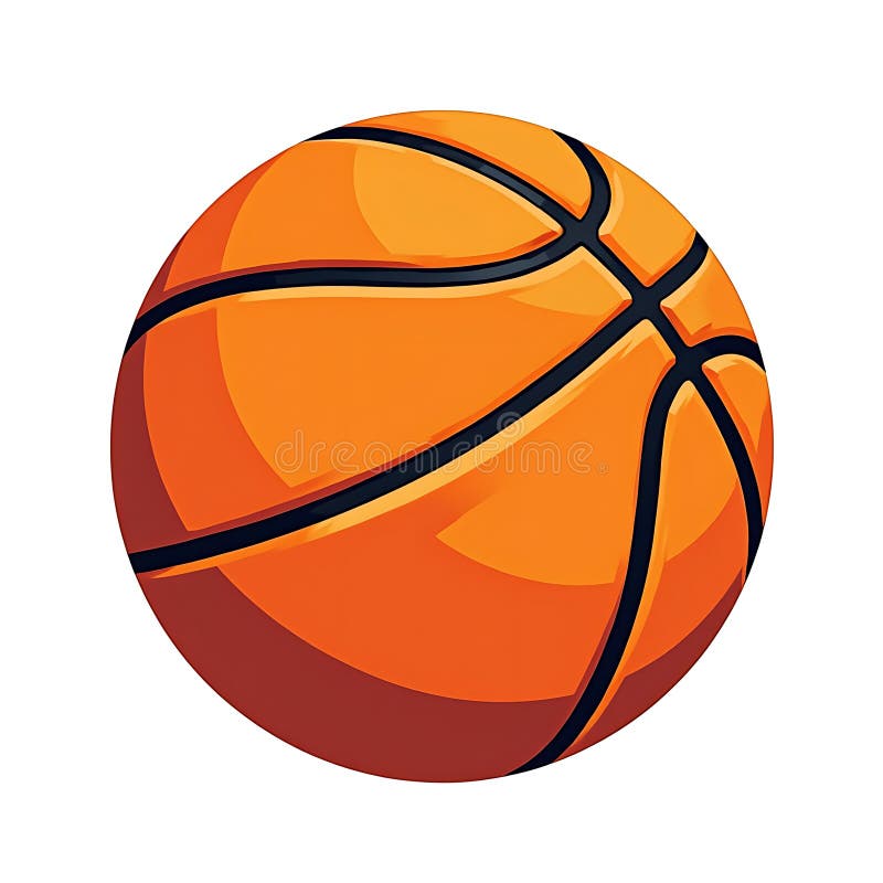 3D Bright Orange Basketball Isolated on a White Background Stock ...