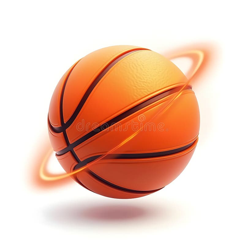 3D Bright Orange Basketball Isolated on a White Background Stock ...