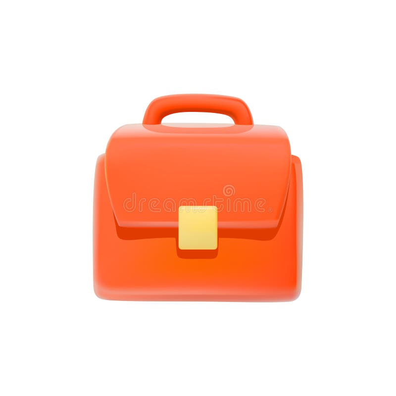 3D Bright Orange Professional Briefcase with Secure Lock for Business ...