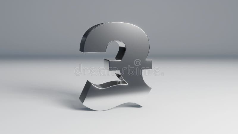 3D Silver Pound Symbol stock illustration. Illustration of concept ...