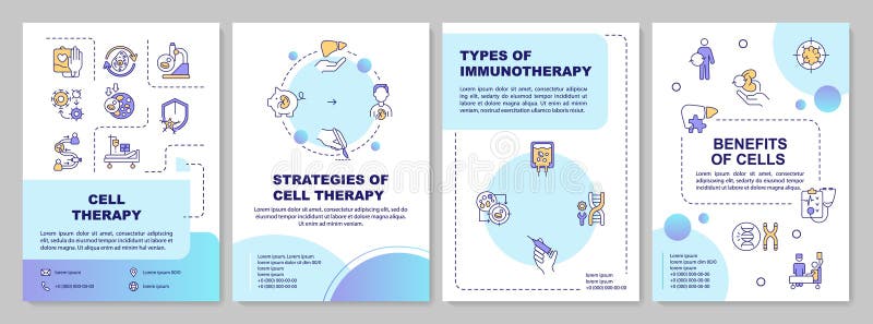 2D Brochure with Cell Therapy Gradient Icons Stock Vector ...