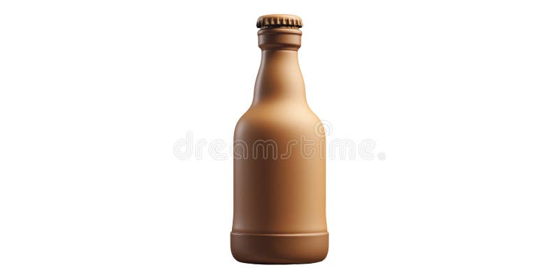 3D Brown Bottle Illustration Isolated on Transparent Background Stock ...