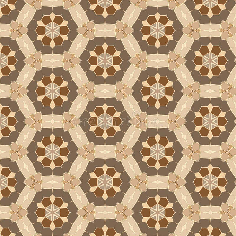 3D Brown and Golden Design with Interlocking Surface, Seamless Pattern ...