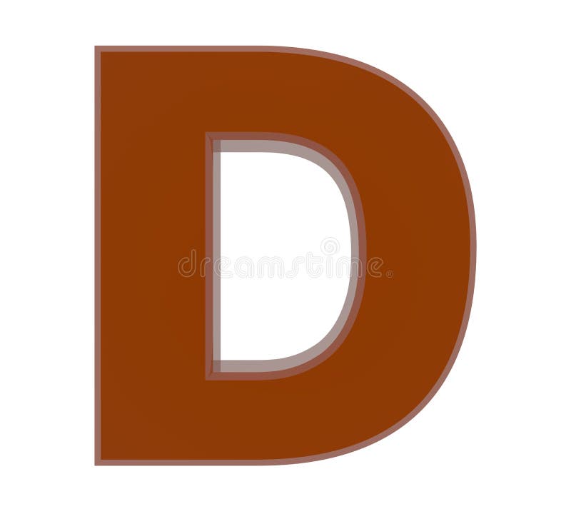 3d Brown Letter I Collection on White Background Stock Illustration ...