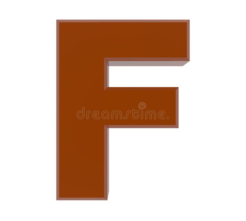 3d Brown Letter F Collection on White Background Stock Illustration ...