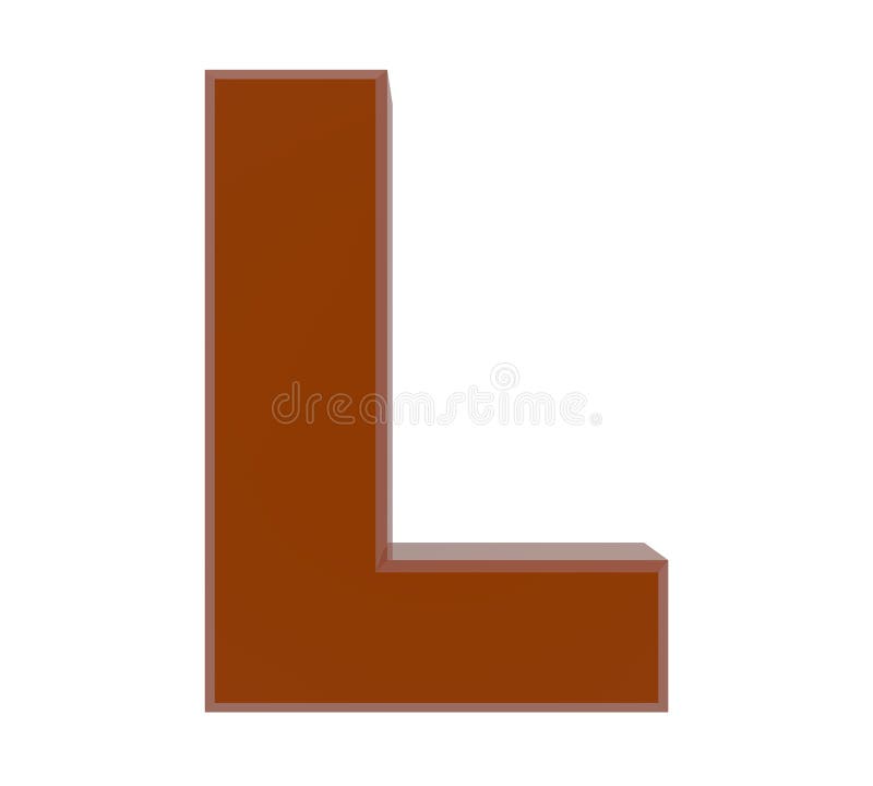 3d Brown Letter L Collection on White Background Stock Illustration ...