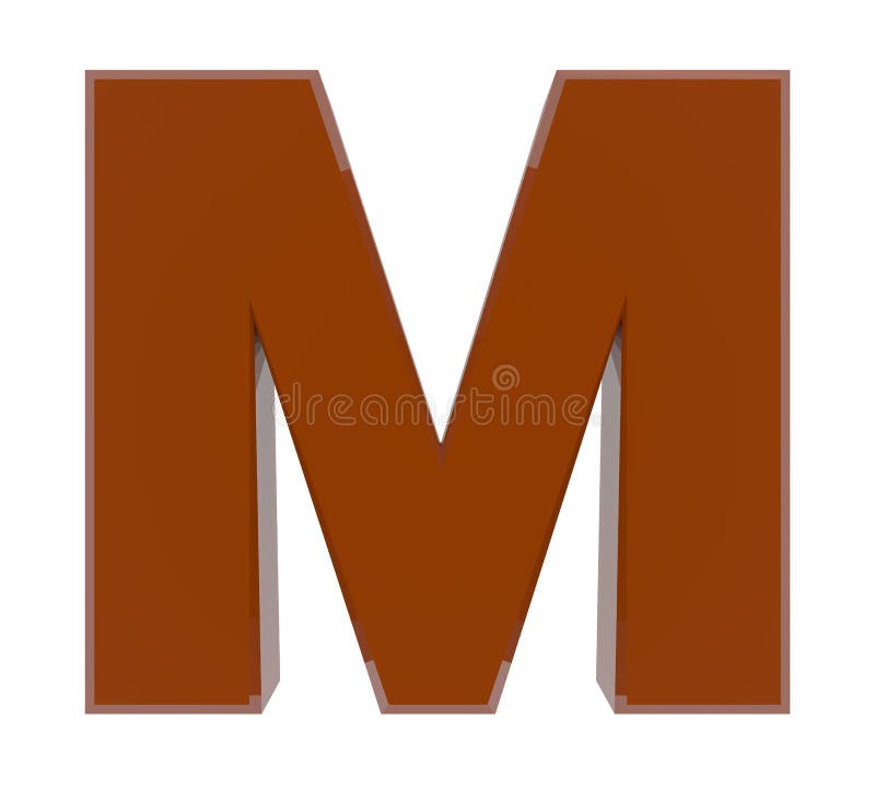 3d Brown Letter M Collection on White Background Stock Illustration ...