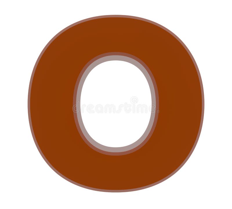 3d Brown Letter O Collection on White Background Stock Illustration ...