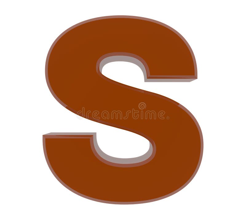3d Brown Letter I Collection on White Background Stock Illustration ...