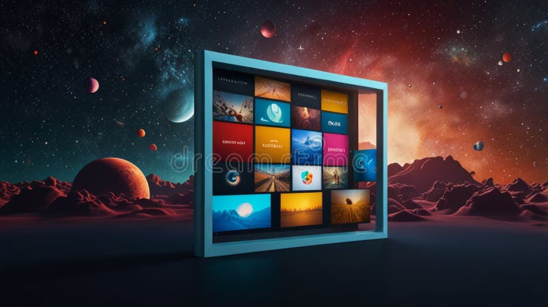 A 3D Browser Window with Search Results Floating in Space, Symbolizing ...