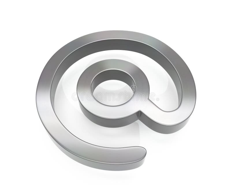 3d Brushed Metal Arobase Icon Stock Illustration - Illustration of ...