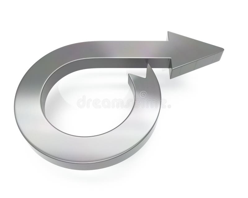 3d Brushed Metal Arrow Icon Stock Illustration - Illustration of metal ...