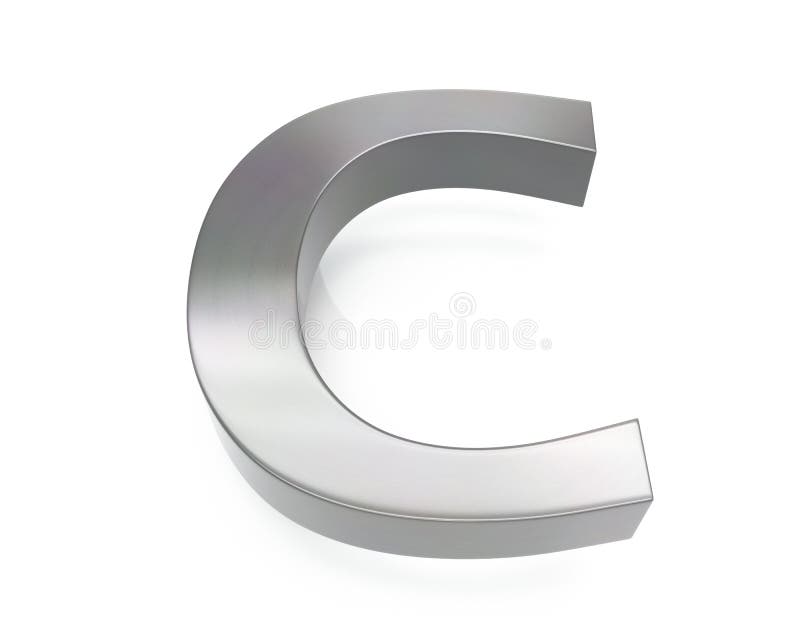 3d Brushed Metal `c` Letter Stock Illustration - Illustration of ...