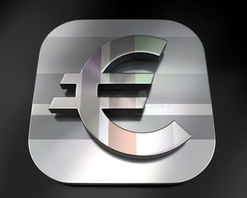 Metal euro symbol stock illustration. Illustration of background - 98090943