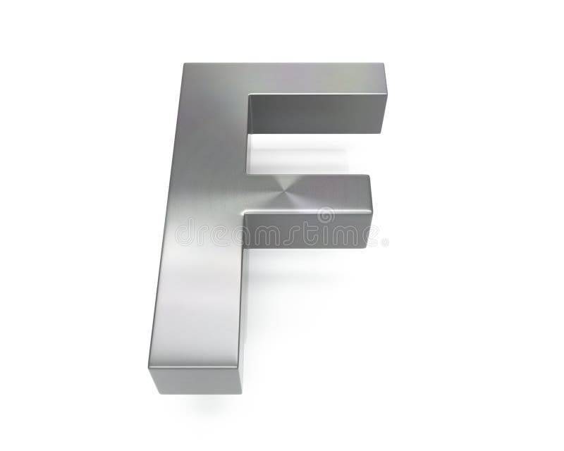 3d Brushed Metal `f` Letter Stock Illustration - Illustration of ...