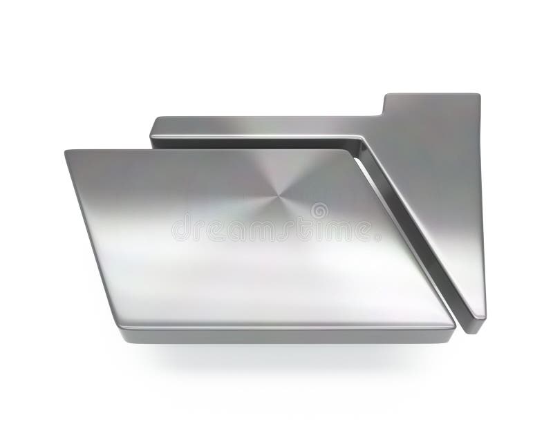 3d Brushed Metal Folder Icon Stock Illustration - Illustration of ...